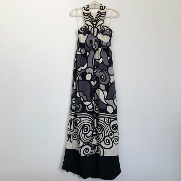 Tibi | Dresses | Tibi Black And Gray Halter Maxi Dress | Poshmark